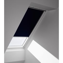 Verdunklungsrollo Velux "DKL SK06/MK04/FK04/CK02/CK04/FK06/MK06 1100S", blau (dunkelblau), MK04, Aluminium, Polyester, Rollos, Verdunklungsrollo, alufarbene F&uuml;hrungsschienen & Griffleiste