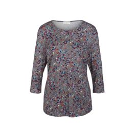 Print-Shirt GOLDNER "Kombinierfreundlich gemustertes Shirt", Damen, Gr. 44, bunt (bunt, getupft), Obermaterial: 95% Viskose CV. 5% Elasthan EL., Shirts