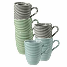 Becher Seltmann Weiden "Kaffeebecher Beat Color Glaze 350 ml 6er Set bunt", bunt, 6 tlg., Porzellan, Trinkgef&auml;&szlig;e, Becher