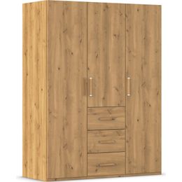 Dreht&uuml;renschrank Rauch "Kleiderschrank Schrank Garderobe Schlafzimmerschrank EVELYN", braun (asteiche), B:151cm H:197cm T:60cm, Holzwerkstoff, Schr&auml;nke, Dreht&uuml;renschrank, in elegantem Stil mit Schubladen 3 Breiten und 2 H&ouml;hen MADE IN GERMANY