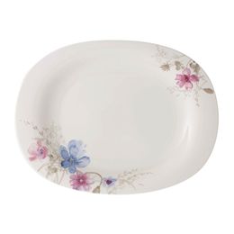 Villeroy & Boch Servierplatte VILLEROY & BOCH "Servierplatte Mariefleur Gris Basic 34 x 26 ml bunt", bunt, L:34cm, Porzellan, Servierplatten, Servierplatte