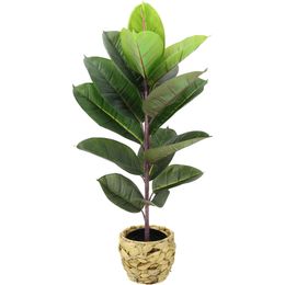 Kunstbaum I.GE.A. "Gummibaum", gr&uuml;n, B:40cm H:84cm L:40cm, Kunstpflanzen, Mit &Uuml;bertopf, Ficus Elastica