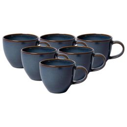 Espressotasse "Espressotassen Crafted Denim 60 ml 6er Set dunkelblau", blau (dunkelblau), Porzellan, LIKE. BY VILLEROY & BOCH, Trinkgef&auml;&szlig;e, Espressotasse