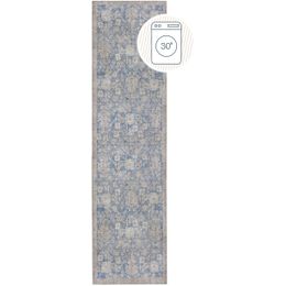 Teppich FLAIR RUGS "Orelia", blau, B:60cm H:4mm L:230cm, Kunstfaser, Teppiche, Teppich, Waschbarer Traditioneller Teppich