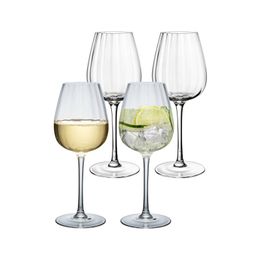 Villeroy & Boch Wei&szlig;weinglas VILLEROY & BOCH "Wei&szlig;weingl&auml;ser Rose Garden 125 ml 4er Set transparent", bunt (transparent), 4 tlg., Glas, Trinkgef&auml;&szlig;e, Wei&szlig;weinglas