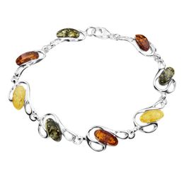 Armband OSTSEE-SCHMUCK "- Ortrun - Silber 925/000 - Bernstein" Gr. 18, silber (silber 925, silberfarben, wei&szlig;), Armb&auml;nder, Damen, Silber 925 (Sterlingsilber), Armband