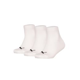 Sneakersocken Puma "Socken Plain Quarter 3P 3er Pack", M&auml;dchen, Gr. 35-38, wei&szlig;, Obermaterial: 71% Baumwolle CO. 14% Polyamid PA. 13% Polyester PES. 2% Elasthan EL., Socken Sneakersocken
