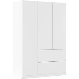 Dreht&uuml;renschrank Rauch "Kleiderschrank Schrank Garderobe W&auml;scheschrank Schlafzimmer JOEL", alpinwei&szlig;, B:136cm H:197cm T:54cm, Holzwerkstoff, Schr&auml;nke, Dreht&uuml;renschrank, mit zwei Schubladen, mit Push-to-Open Funktion MADE IN GERMANY