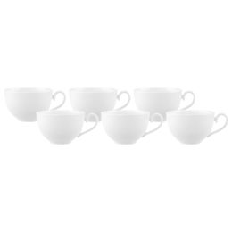 Villeroy & Boch Tasse VILLEROY & BOCH "Kaffeeobertasse Royal 260 ml 6er Set wei&szlig;", wei&szlig;, Porzellan, Trinkgef&auml;&szlig;e, Tasse