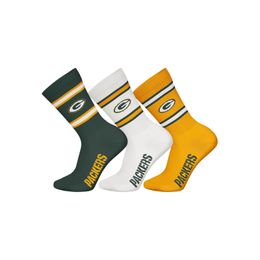 Kurzsocken NFL "Socken NFL 3Pack Crew Socks 3er Pack", Damen, Gr. 39-42, bunt (gr&uuml;n bay packers), Obermaterial: 58% Baumwolle CO. 39% Polyester PES. 3% Elasthan EL., Socken