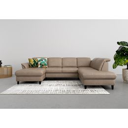 Sit & More Wohnlandschaft SIT & MORE "Maggiore U-Form", grau (taupe), B:312cm T:224cm, 100% Polyester, Sofas, Wohnlandschaft, wahlweise mit Kopfteilverstellung, Bettfunktion und Stauraum