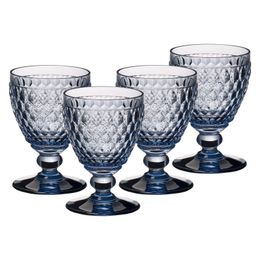 Villeroy & Boch Wei&szlig;weinglas VILLEROY & BOCH "Wei&szlig;weingl&auml;ser Boston Coloured 230 ml 4er Set", blau, Glas, Trinkgef&auml;&szlig;e, Wei&szlig;weinglas