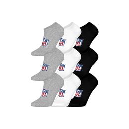 Sneakersocken NFL "Socken NFL SHIELD 9Pack Sneaker Socks 9er Pack", Herren, Gr. 43-46, bunt (wei&szlig;, grau, schwarz), Obermaterial: 69% Baumwolle CO. 30% Polyester PES. 1% Elasthan EL., Socken Sneakersocken