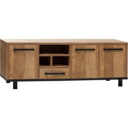 TV-Schrank OMG DESIGN "Malaga Lowboard", old teak, B:200cm H:70cm T:45cm, Melamin, Schr&auml;nke, mit Soft-Close, Breite 200 cm
