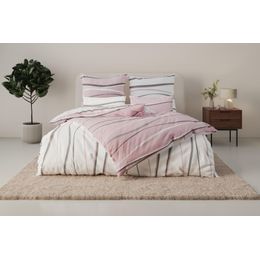Wendebettw&auml;sche OTTO HOME "Alvara", ros&eacute;, B/L: 155cm x 220cm, 1 Stk., 1 Stk., Linon, B/L: 80cm x 80cm, 2 Stk., Linon, Obermaterial: 100% Baumwolle, Bettw&auml;sche, Wendebettw&auml;sche, in Gr. 135x200 oder 155x220 cm, 100% Baumwolle, grafisches Motiv