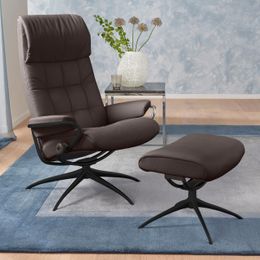stressless "London" Set, Relaxsessel mit Hocker, mit Hocker, High Back, mit Star Base, Gestell Schwarz