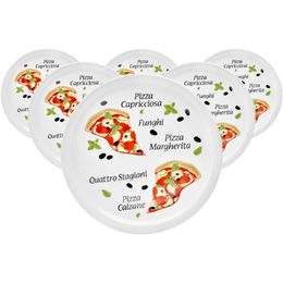 Pizzateller Van Well "Pizzateller Margherita &oslash; 30,5 cm 6er Set bunt", bunt, L:30,5cm, Speiseteller