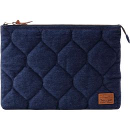Levi's Handtasche LEVI'S "DENIM LAPTOP SLEEVE", Damen, Gr. B/H/T: 39cm x 2cm x 28cm, blau (denim), Baumwolle, Strukturmuster, unifarben, Taschen Handtasche, mit Strukturmuster