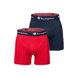 Boxershorts Champion "Boxershort 2er Pack", Herren, Gr. S, blau (marine, rot), Obermaterial: 95% Baumwolle CO. 5% Elasthan EL., Unterhosen