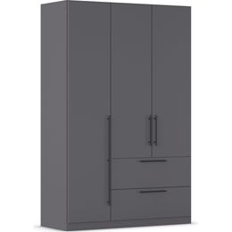 Kleiderschrank Rauch "Dreht&uuml;renschrank Schrank Garderobe W&auml;scheschrank Schlafzimmer AVOLA", grau (graumetallic), B:136cm H:210cm T:54cm, Holzwerkstoff, Schr&auml;nke, Kleiderschrank, mit hochwertigen Stangengriffen aus Metall in Schwarz MADE IN GERMANY