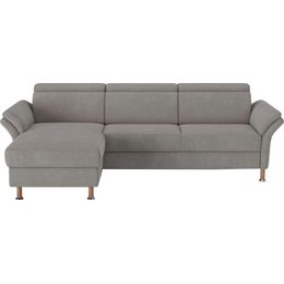 Ecksofa Home Affaire "Calypso L-Form", grau, B:260cm H:85cm T:172cm, 100% Polyester, Sofas, Ecksofa, mit motorischen Funktionen im Sofa und Recamiere
