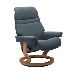Relaxsessel stressless "Sunrise", blau (atlantic blau batick), B:79cm H:103cm T:73cm, Leder BATICK: BATICK ist ein leicht korrigiertes, durchgef&auml;rbtes und genarbtes M&ouml;belleder, bei dem die meisten Unebenheiten und Spuren in der Regel entfernt wurden.;Leder PALOMA: PALOMA ist ein durchgef&auml;rbtes Semianilin-M&ouml;belleder mit nat&uuml;rlicher Narbung.;ROHLEDER Stoff Q2 FARON: Ein fester zuverl&auml;ssiger Boucl&eacute; m