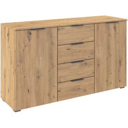 OTTO home "Sideboard Schubladenkommode AGORDO mit Dekor- oder Hochglanzfront" in zwei Griff-Farben, Breite 120 cm, vier gro&szlig;e Schubladen, mit insgesamt 4 Einlegeb&ouml;den MADE IN GERMANY