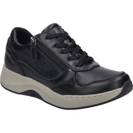 Sneaker Josef Seibel "Elli 06, schwarz", Damen, Gr. 38, schwarz, Obermaterial: 80% Rindsleder Leather cow. 20% Textilmaterial TEXMAT., Schuhe Sneaker