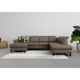 Sit & More Wohnlandschaft SIT & MORE "Maggiore U-Form", braun, B:312cm T:224cm, 100% Polyester, Sofas, Wohnlandschaft, wahlweise mit Kopfteilverstellung, Bettfunktion und Stauraum