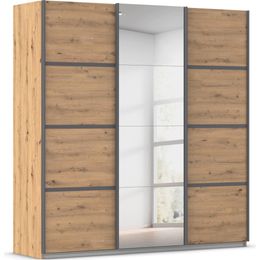 Kleiderschrank Rauch "Schwebet&uuml;renschrank OTTO&acute;s Choice Garderobe Schrank TOP ANGEBOT Avola", beige (eiche artisan, leisten graumetallic), B:203cm H:210cm T:62cm, Holzwerkstoff, Schr&auml;nke, Kleiderschrank, mit eleganten Zierleisten in Chrom, Schwarz oder Wei&szlig; MADE IN GERMANY