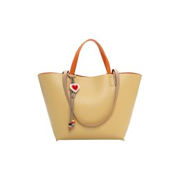 Shopper Tamaris "Shopper TAS Keshia", Damen, Gr. B/H/T: 48cm x 30cm x 12cm 0, gelb (lightgelb 431), Polyurethan, Taschen Shopper
