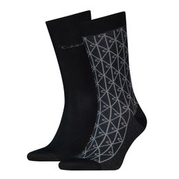 Socken Calvin Klein "CK MEN SOCK EMBLEM AOP", Damen, schwarz, Baumwollmischung, normal, Socken Socken, mit Komfort-Bund, Cotton-Mix, elastisch