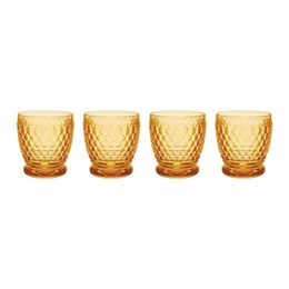 Villeroy & Boch Whiskyglas VILLEROY & BOCH "Becher Boston Coloured 330 ml 4er Set", gelb (saffron), Glas, Trinkgef&auml;&szlig;e, Whiskyglas