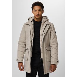 Outdoorjacke Street One MEN, Herren, Gr. XL (44), beige (pure beige), Web, Obermaterial: 72% Baumwolle, 28% Polyester; Futter: 100% Polyester, unifarben, gerade h&uuml;ftbedeckend, ohne Ausschnitt, B&uuml;ndchen, Jacken Outdoorjacke, aus softem Materialmix