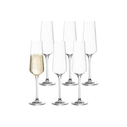 Sektglas Leonardo "Sektgl&auml;ser Puccini 280 ml 6er Set transparent", bunt (transparent), Glas, Trinkgef&auml;&szlig;e