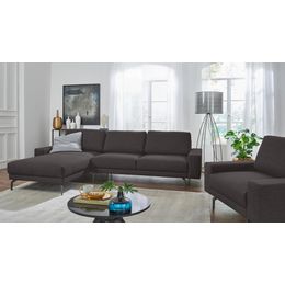Ecksofa "CR.450, Designecksofa, L-Form", braun (schwarzbraun 064, 49), B:274cm H:85cm T:178cm, Luxus-Microfaser (100% Polyester), CREATION BY ROLF BENZ, Sofas, Ecksofa, Armlehne breit und niedrig, Alugussf&uuml;&szlig;e in umbragrau, Breite 274 cm