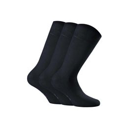 Kurzsocken Rohner Socks "Socken cotton II 3-er Pack 3er Pack", Damen, Gr. 43-46, blau (marine), Obermaterial: 80% Baumwolle CO. 17% Polyamid PA. 3% Elasthan EL., Socken