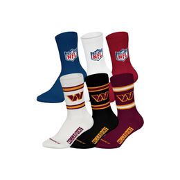Kurzsocken NFL "Socken NFL 6Pack Crew Socks 6er Pack", Herren, Gr. 43-46, bunt (washington commanders, mix), Obermaterial: 58% Baumwolle CO. 39% Polyester PES. 3% Elasthan EL., Socken