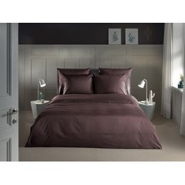 Bettw&auml;sche HECKETT & LANE "Banda", braun (marsala braun), B/L: 155cm x 220cm, 1 Stk., 1 Stk., Mako-Satin, B/L: 80cm x 80cm, 2, Mako-Satin, Obermaterial: 100% Baumwolle, Bettw&auml;sche, Bettw&auml;sche, hochwertiges Mako-Satin, Streifen Satin, Bettw&auml;sche ab 135x200 cm.