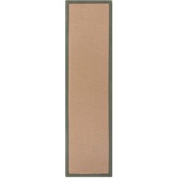 L&auml;ufer FLAIR RUGS "Kira mit Fischgr&auml;tmuster, aus Jute", gr&uuml;n, B:60cm H:3mm L:230cm, Jute, Kunstfaser, Teppiche, L&auml;ufer