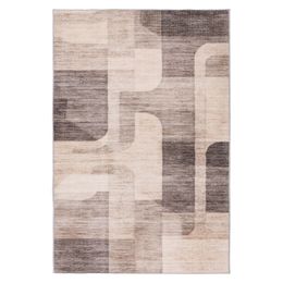 Teppich Kayoom "Bluster 225", taupe, B:160cm H:7mm L:230cm, Polyester, Teppiche, Teppich, Kurzflor, Wohnzimmer