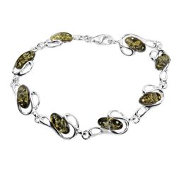 Armband OSTSEE-SCHMUCK "- Ortrun - Silber 925/000 - Bernstein" Gr. 18, silber (silber 925, silberfarben, wei&szlig;), Armb&auml;nder, Damen, Silber 925 (Sterlingsilber), Armband