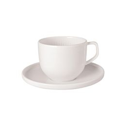 Villeroy & Boch Tasse VILLEROY & BOCH "Kaffeetasse mit Untertasse Afina 150 ml wei&szlig;", wei&szlig;, Porzellan, Trinkgef&auml;&szlig;e, Tasse