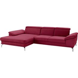 Sit & More Ecksofa SIT & MORE "Scorpio L-Form", rot (bordeaux), B:311cm H:85cm T:181cm, Sofas, Ecksofa, inklusive Sitztiefenverstellung, wahlweise mit Kopfverstellung