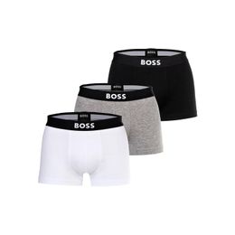Boxershorts BOSS "Boxershort Trunk 3P BOSS ONE 3er Pack", Damen, Gr. XXL, bunt (schwarz, grau, wei&szlig;), Obermaterial: 95% Baumwolle CO. 5% Elasthan EL., Unterhosen