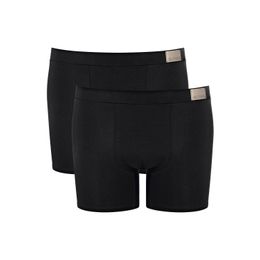 Boxershorts Sloggi "Boxershort GO Natural Short C2P 2er Pack", Herren, Gr. L, schwarz, Obermaterial: 95% Baumwolle CO. 5% Elasthan EL., Unterhosen