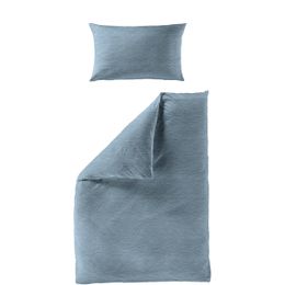 Bettw&auml;sche Bierbaum "Chic Uni", blau, B/L: 155cm x 220cm, 1 Stk., 1 Stk., Seersucker, B/L: 40cm x 80cm, 2 Stk., Seersucker, Obermaterial: 100% Baumwolle, Bettw&auml;sche, Bettw&auml;sche, Schickes Unidesign: Modern und elegant f&uuml;r jedes Schlafzimmer