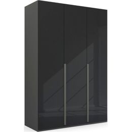 Dreht&uuml;renschrank Rauch "Kleiderschrank Schrank Garderobe W&auml;scheschrank PURISMA Glasfront", grau (graphit, glas basalt), B:151cm H:223cm T:60cm, Holzwerkstoff, Schr&auml;nke, Dreht&uuml;renschrank, schlichte Eleganz, mit umfangreicher Innenausstattung MADE IN GERMANY