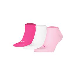 Sneakersocken Puma "Socken Sneaker Plain 3P 3er Pack", Damen, Gr. 35-38, bunt (pink, wei&szlig;, rosa), Obermaterial: 66% Baumwolle CO. 18% Polyamid PA. 14% Polyester PES. 2% Elasthan EL., Socken Sneakersocken