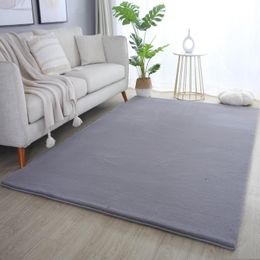 Hochflor-Teppich Ayyildiz Teppiche "POUFFY 5100", grau, B:240cm H:20mm L:340cm, Polyester, Teppiche, L&auml;ufer, weicher glatter Softflor, Kaninchen Fell Haptik, waschbar
